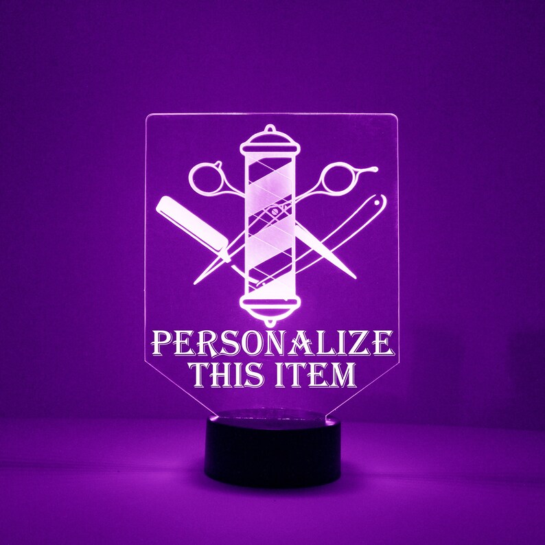 Barber Shop Light up Sign Personalized Free LED Night Lamp - Etsy