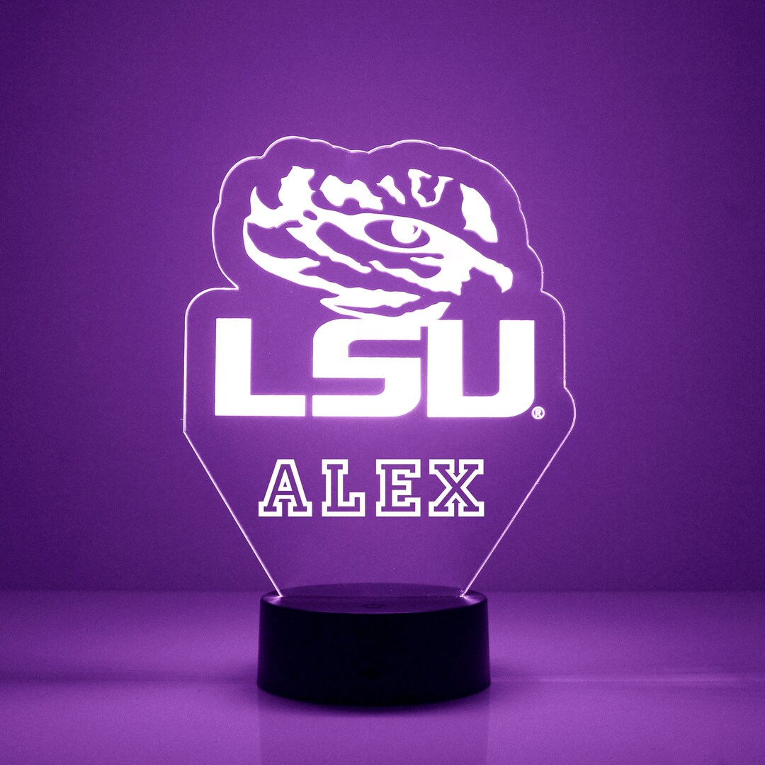LSU Tigers School Logo, Personalized Sports Fan Lamp, Free Engraving ...