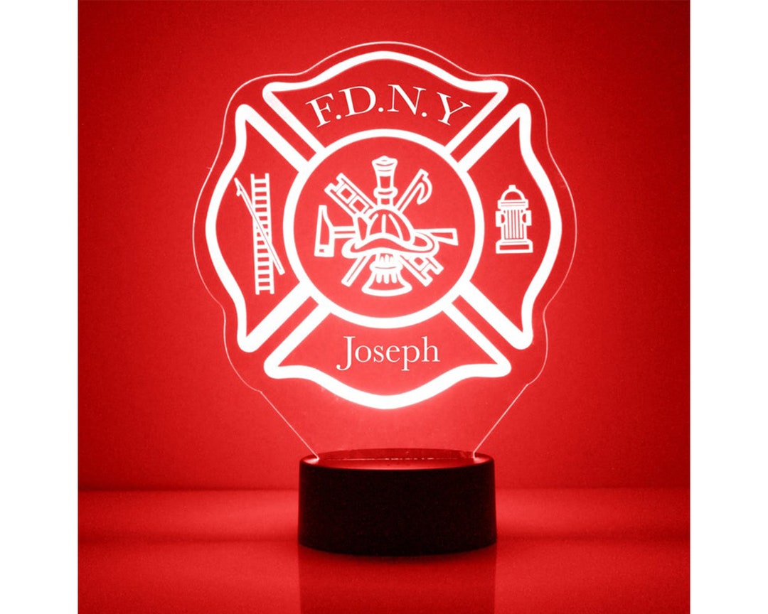 Fire Department Night Light, Personalized Free, LED Night Lamp, With ...