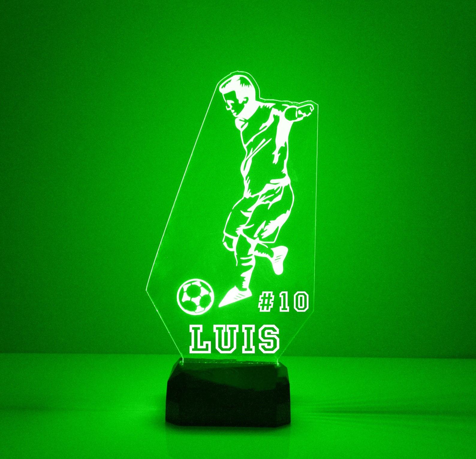 Soccer Player Night Light, Personalized Free, LED Night Lamp, With ...