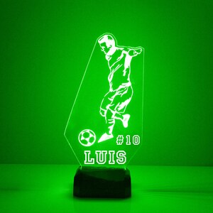 Soccer Player Night Light, Personalized Free, LED Night Lamp, With ...