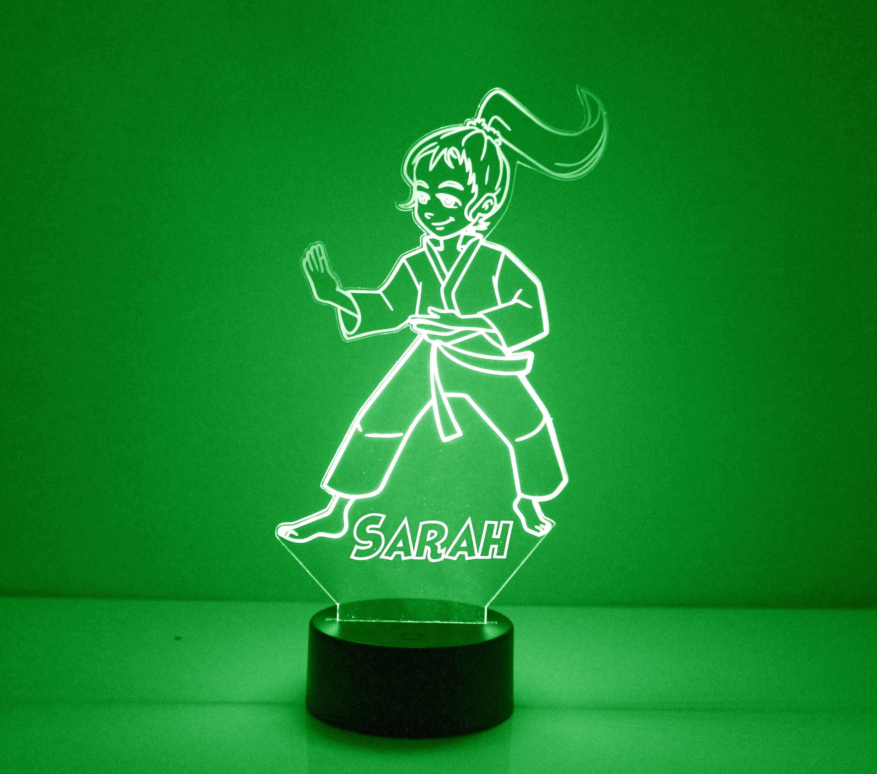 Girls Karate Night Light Personalized Free LED Night Lamp | Etsy