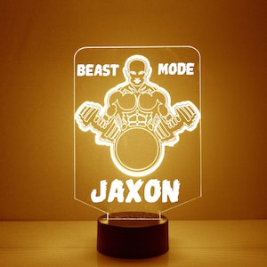 Weightlifter Night Light, Personalized Free, LED Night Lamp, With ...