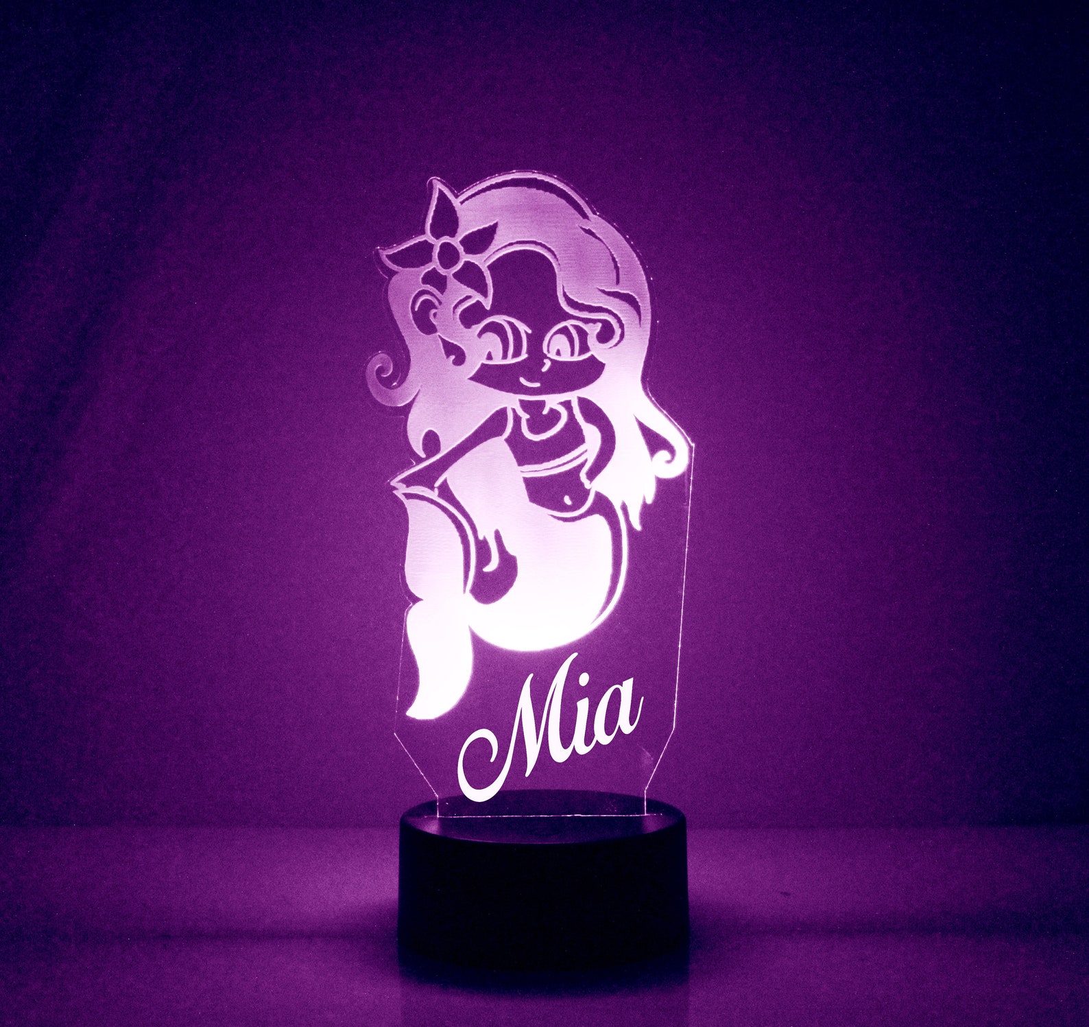 Mermaid Night Light Personalized Free LED Night Lamp With - Etsy