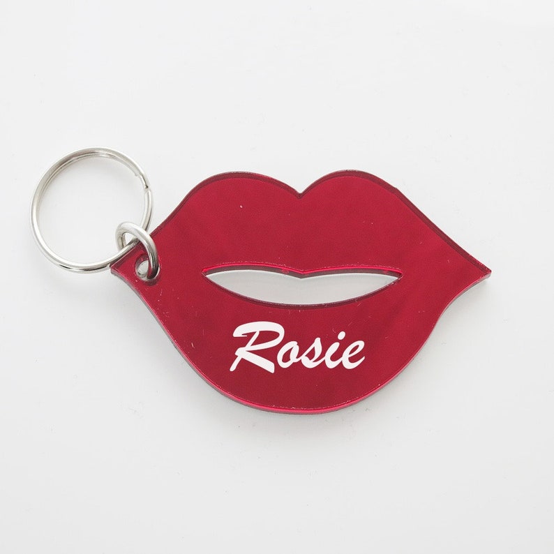 Personalized Lips Key Chain Engraved With Name | Etsy