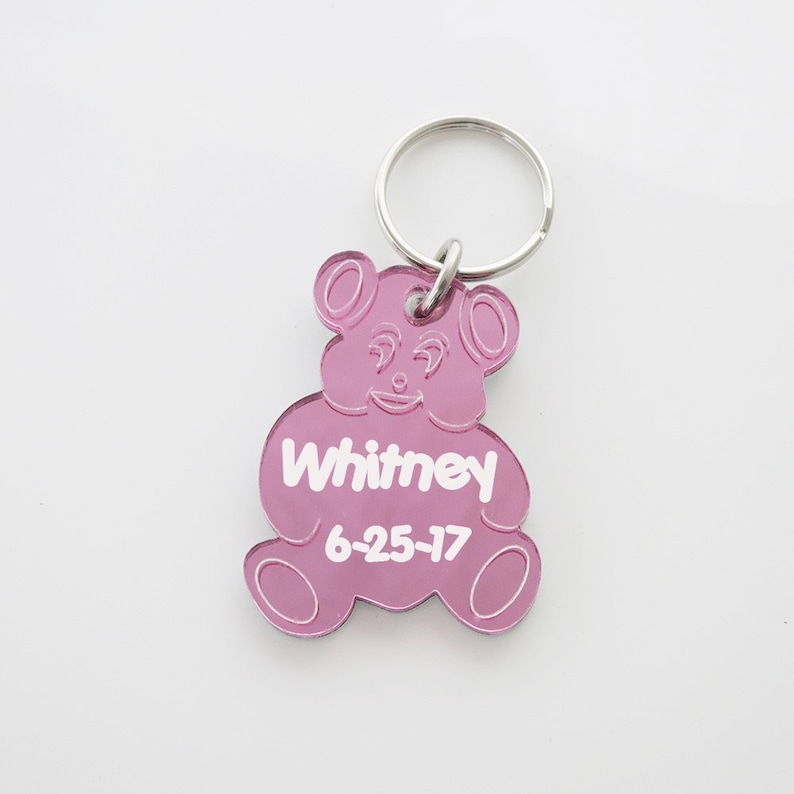 Personalized Teddy Bear Key Chain Engraved with Name | Etsy