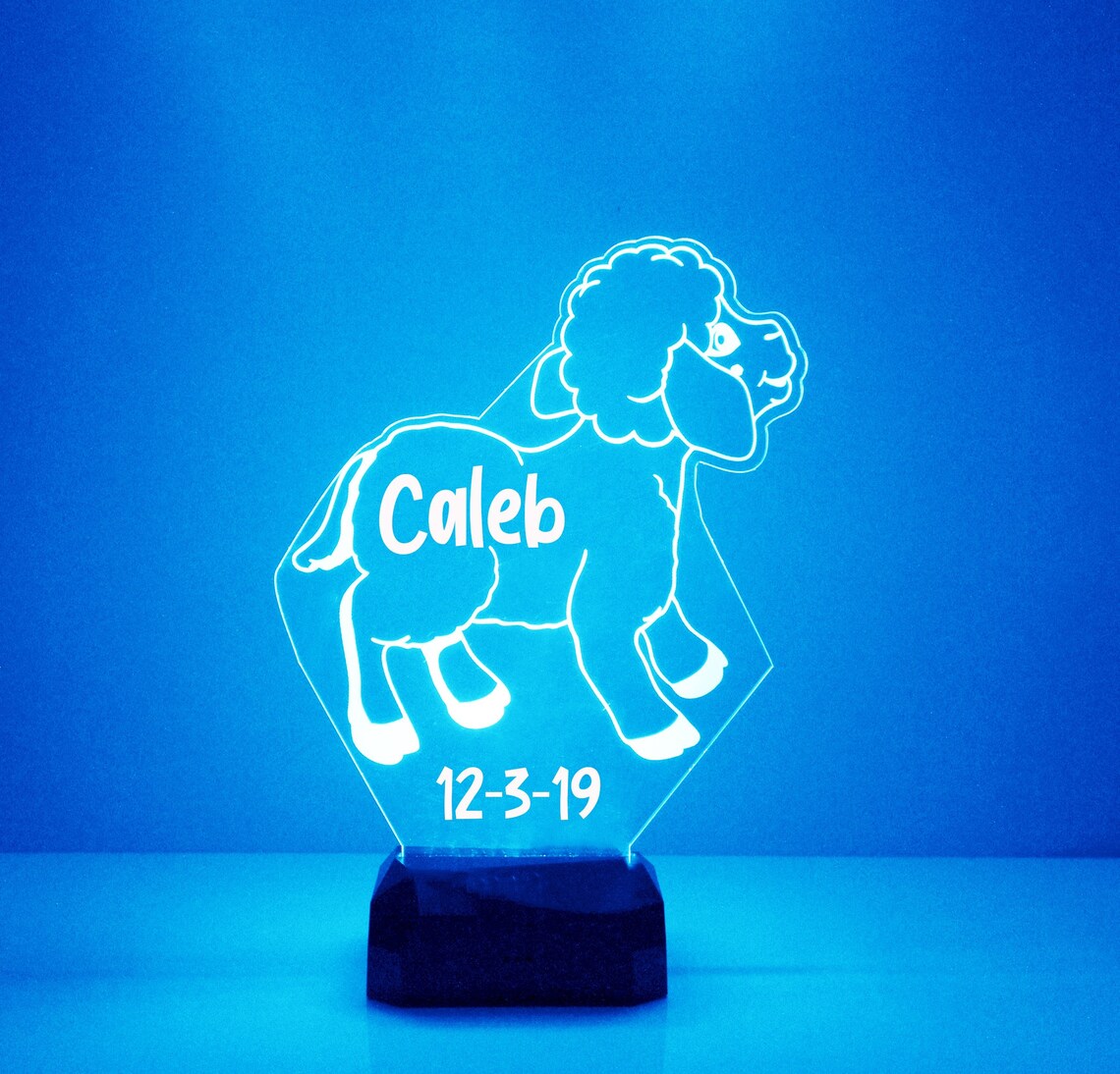 Baby Lamb Night Light Personalized Free LED Night Lamp With - Etsy