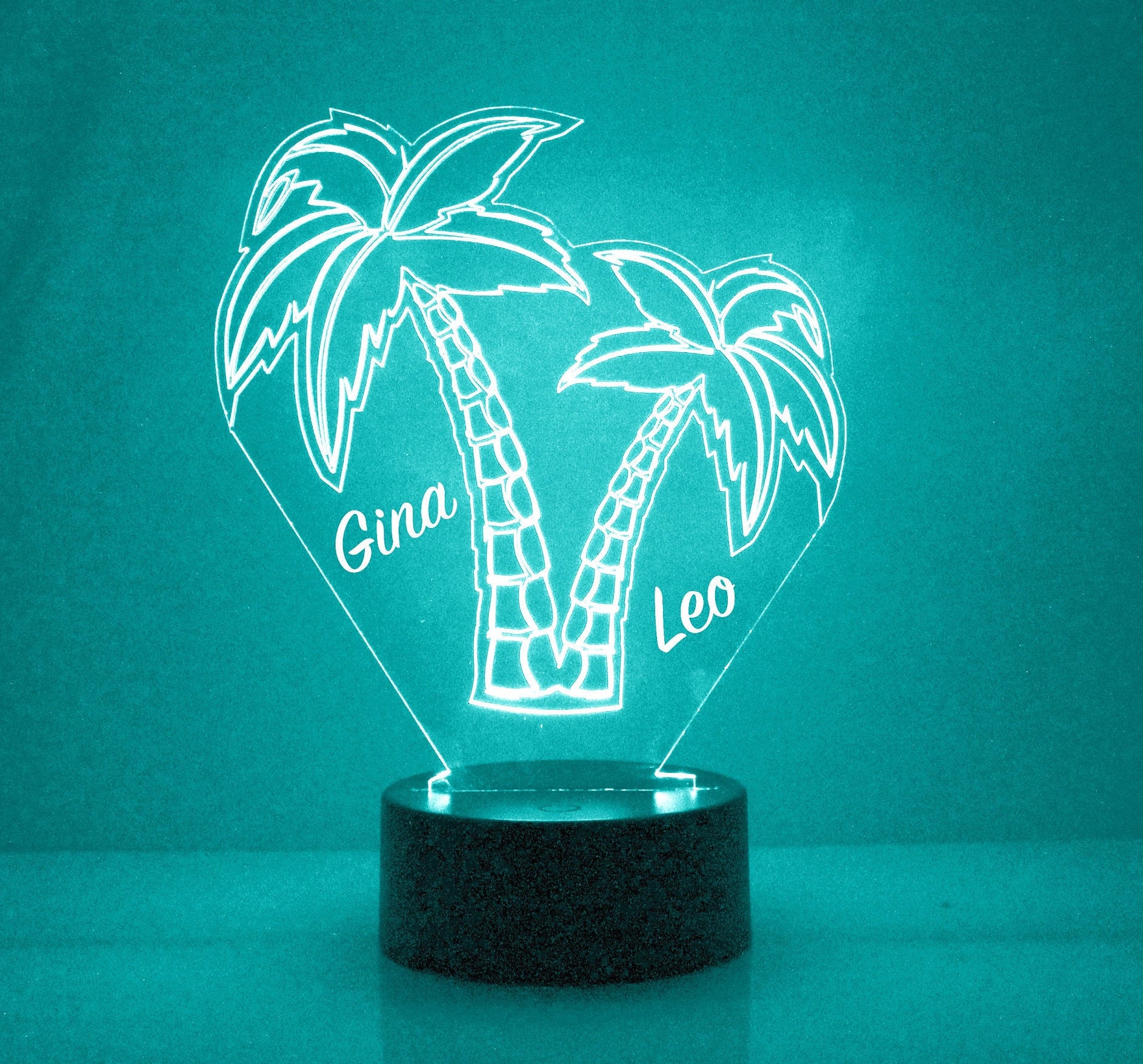 Palm Tree Tropical Theme Night Light, Personalized Free, LED Night Lamp ...