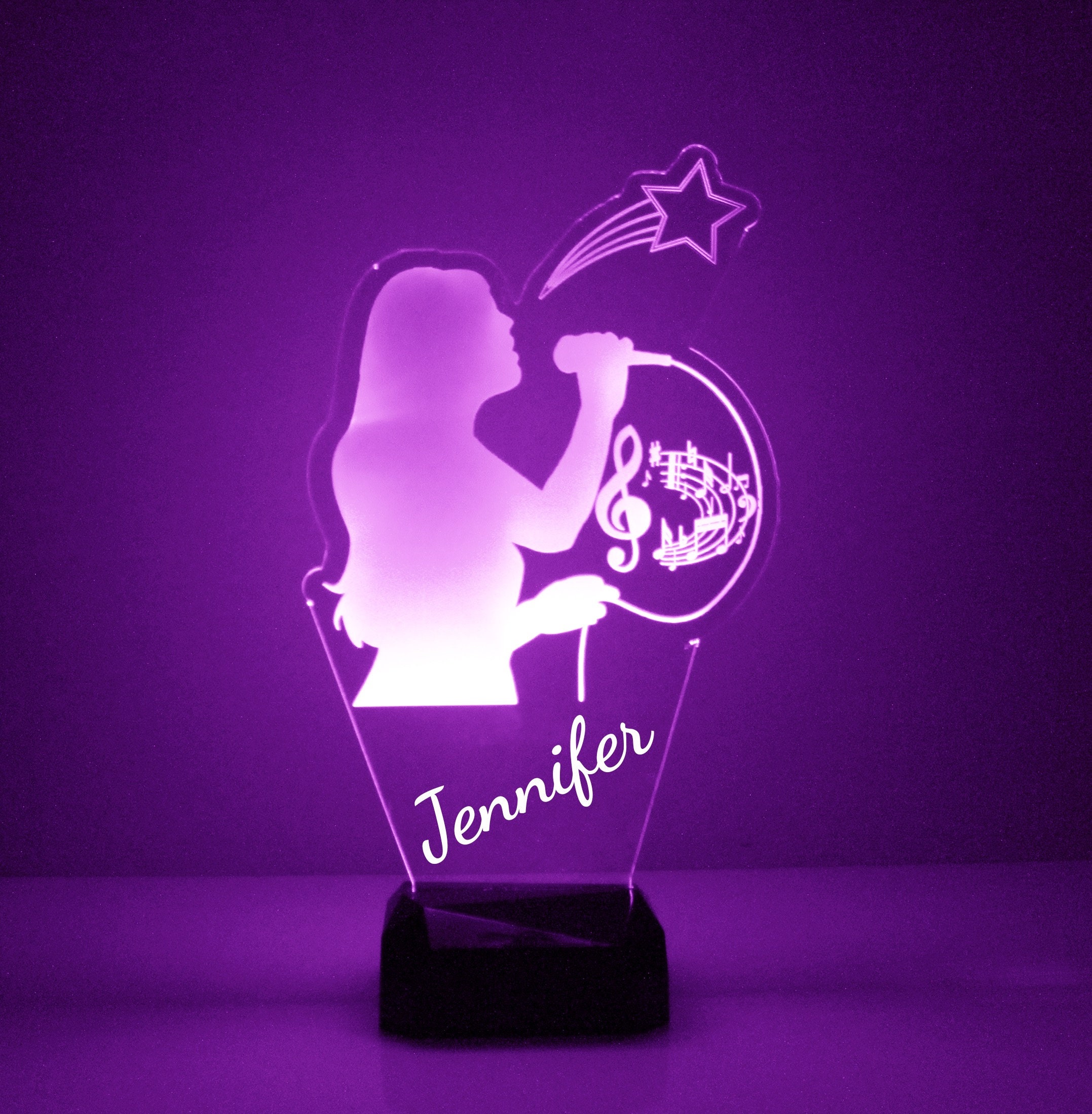 Musician Girl Singer Night Light Personalized Free LED - Etsy