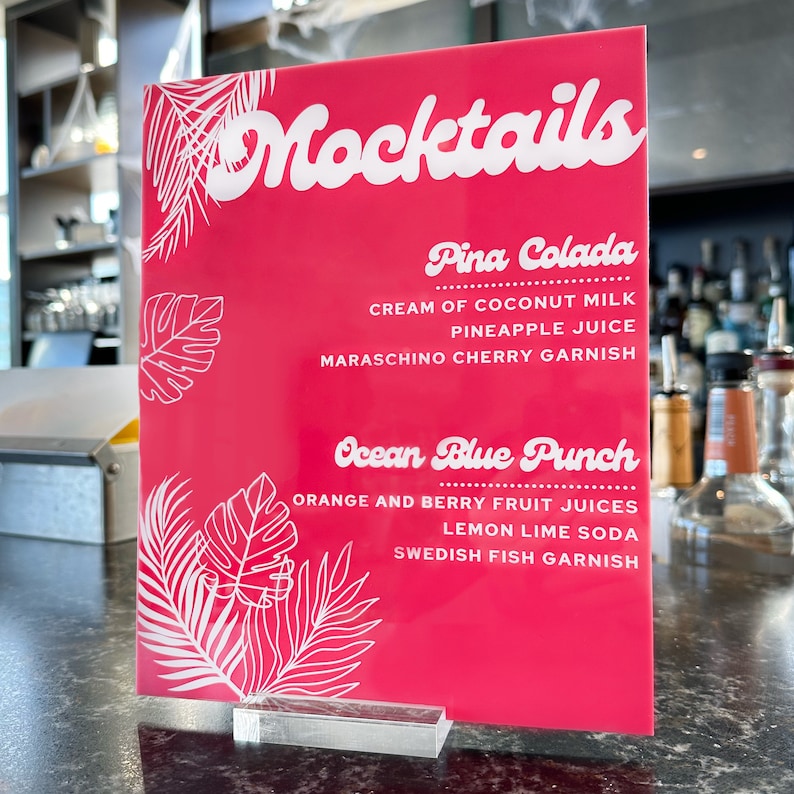 Custom Bar Menu Bar Bat Mitzvah Event Décor UV Printed - Etsy