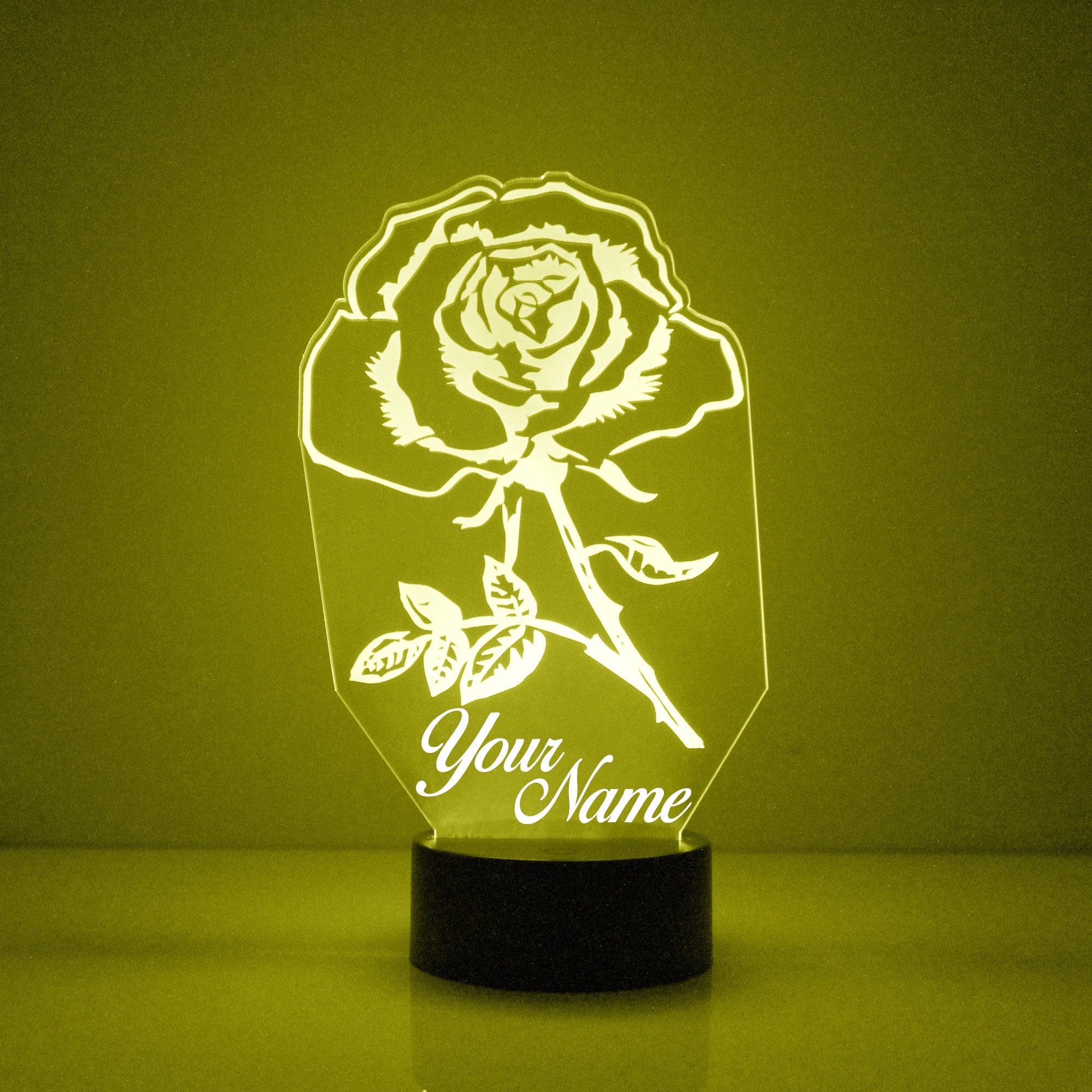 Rose Night Light Personalized Free LED Night Lamp With | Etsy