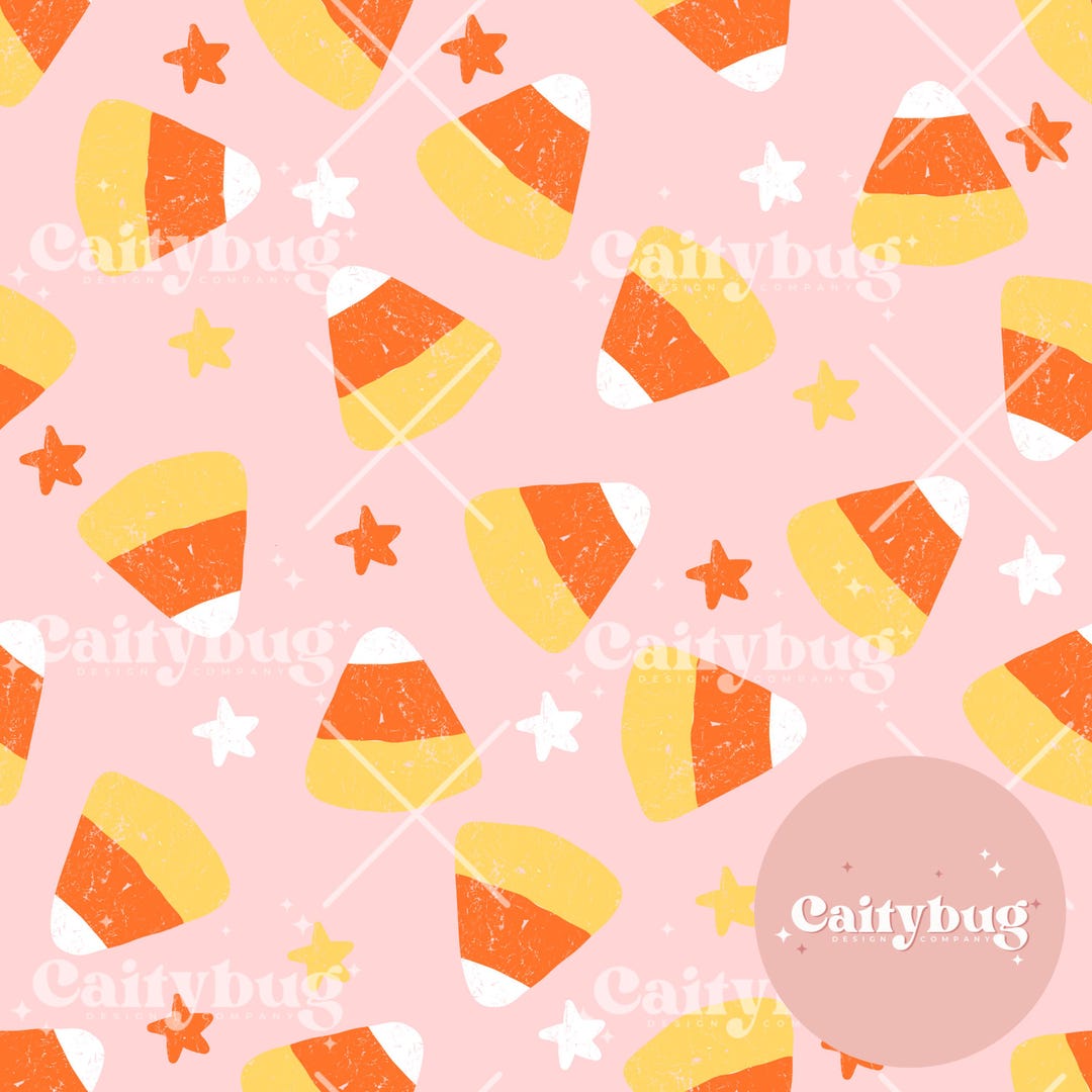 Pink Candy Corn Seamless Pattern 300 DPI PNG Instant Download Digital ...