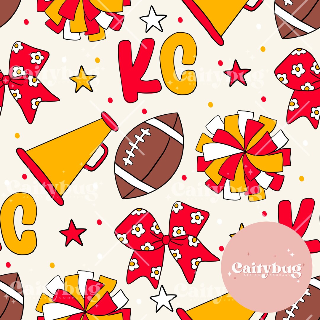 Kansas City Retro Football Team Seamless Pattern, Fabric Design (PNG ...