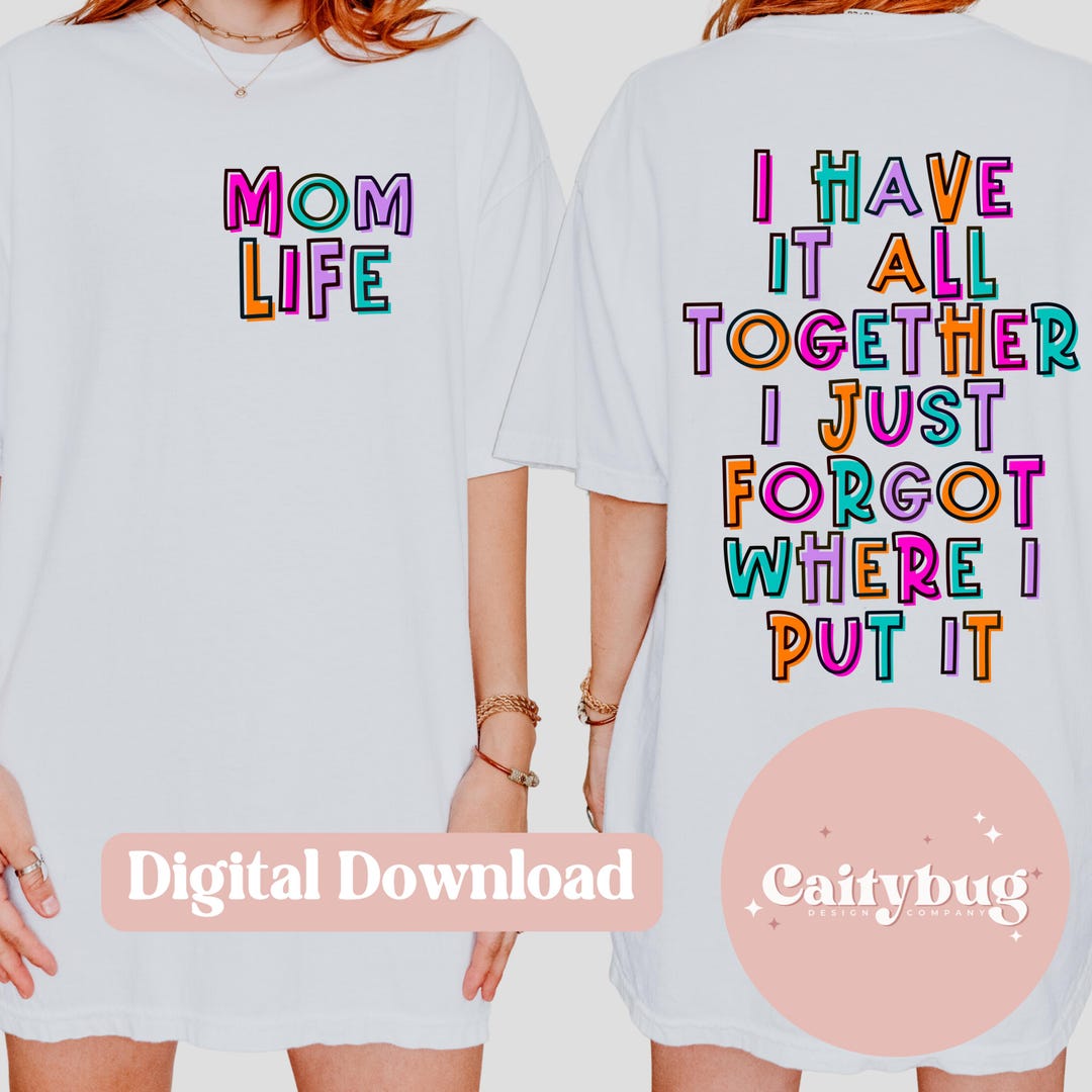 Colorful Mom Life PNG File 300 DPI Png Instant Download Digital Vinyl ...