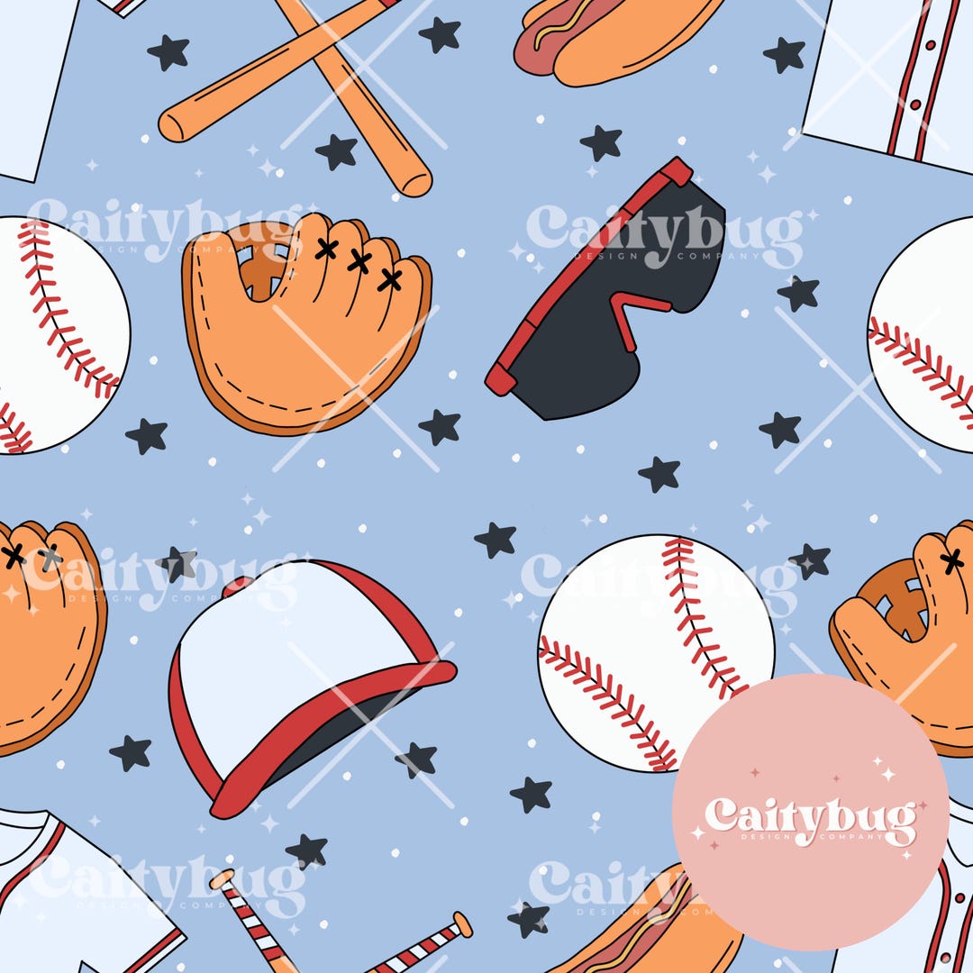 Baseball Gear Seamless Repeating Pattern - Fabric Design for ...