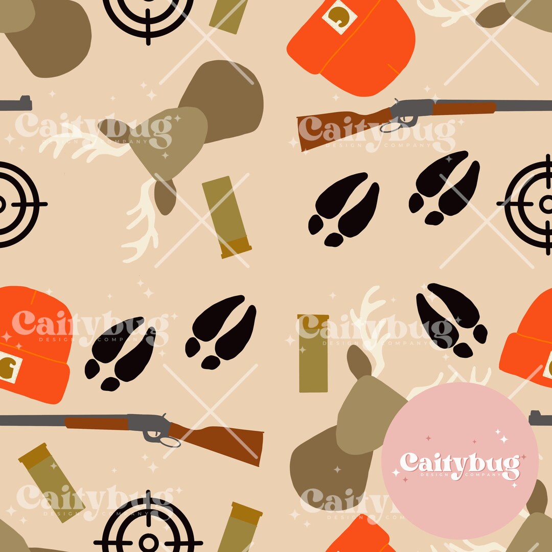 Deer Hunting Seamless Pattern 300 DPI PNG Instant Download Digital ...