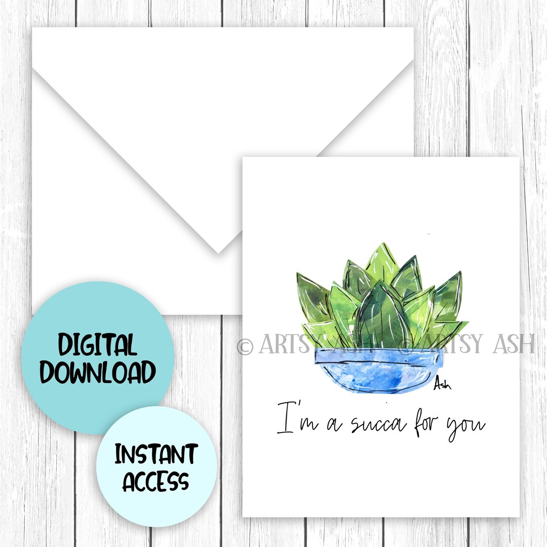 I'm a Succa for You, Digital Download | Funny, Love You Card, Printable ...