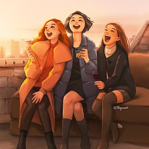 Girl’s Time - Art Print - Best Friends - Fun With Friends - Friendship ...