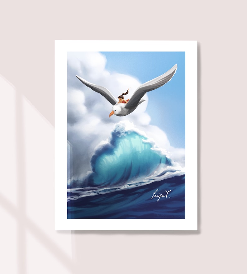 Flying Against the Wind Art Print Wall Deco Meditation - Etsy