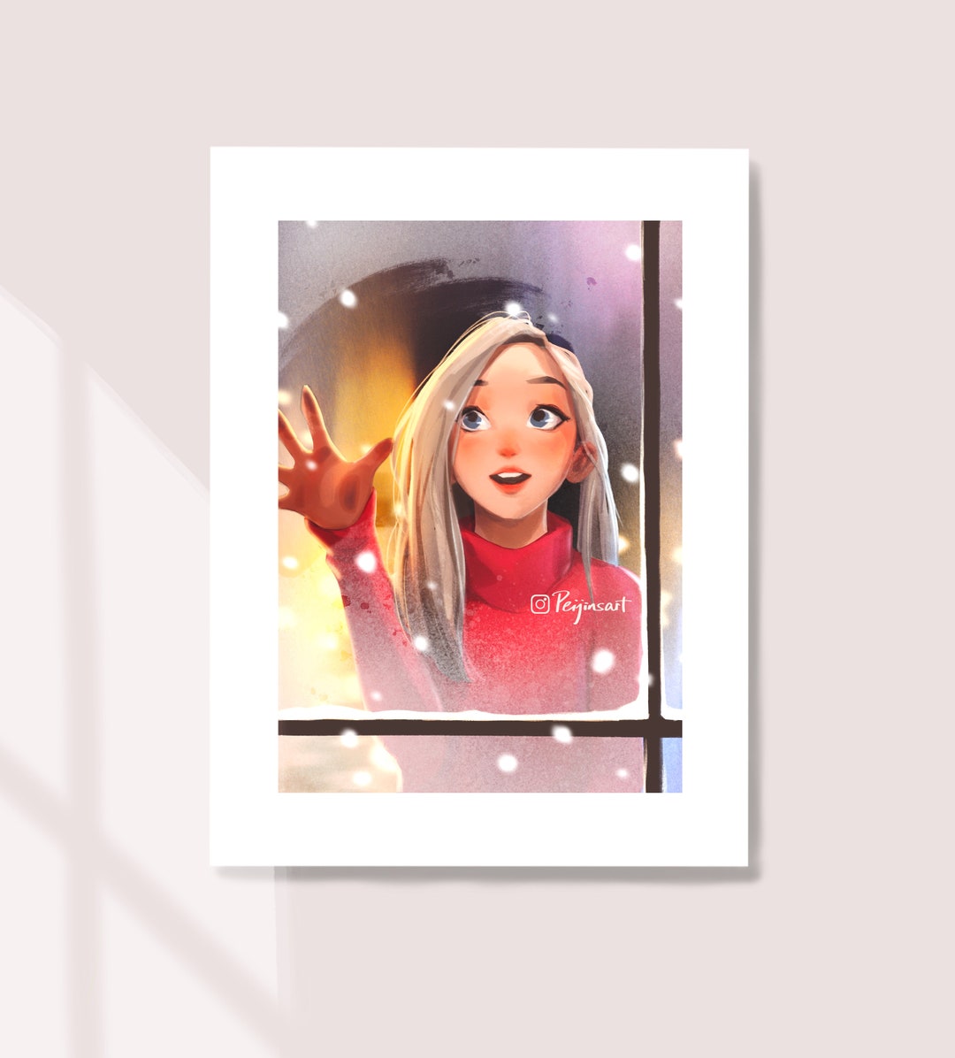 The First Snow - Art Print - Winter Art - Snowy Day - Holiday Mood ...
