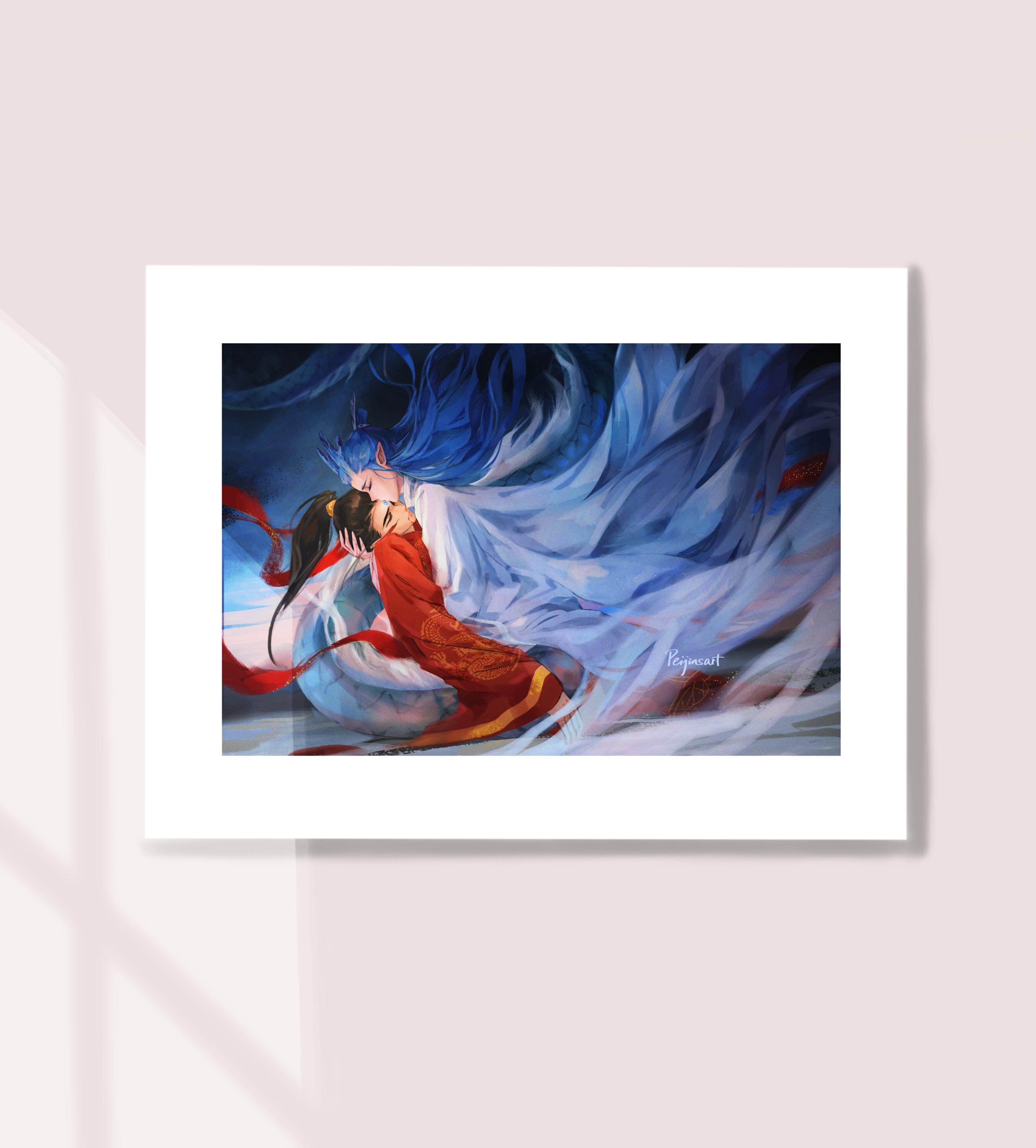 Art Print - Nezha Fan Art - Oubing Couple Drawing - Nezha Fandom ...