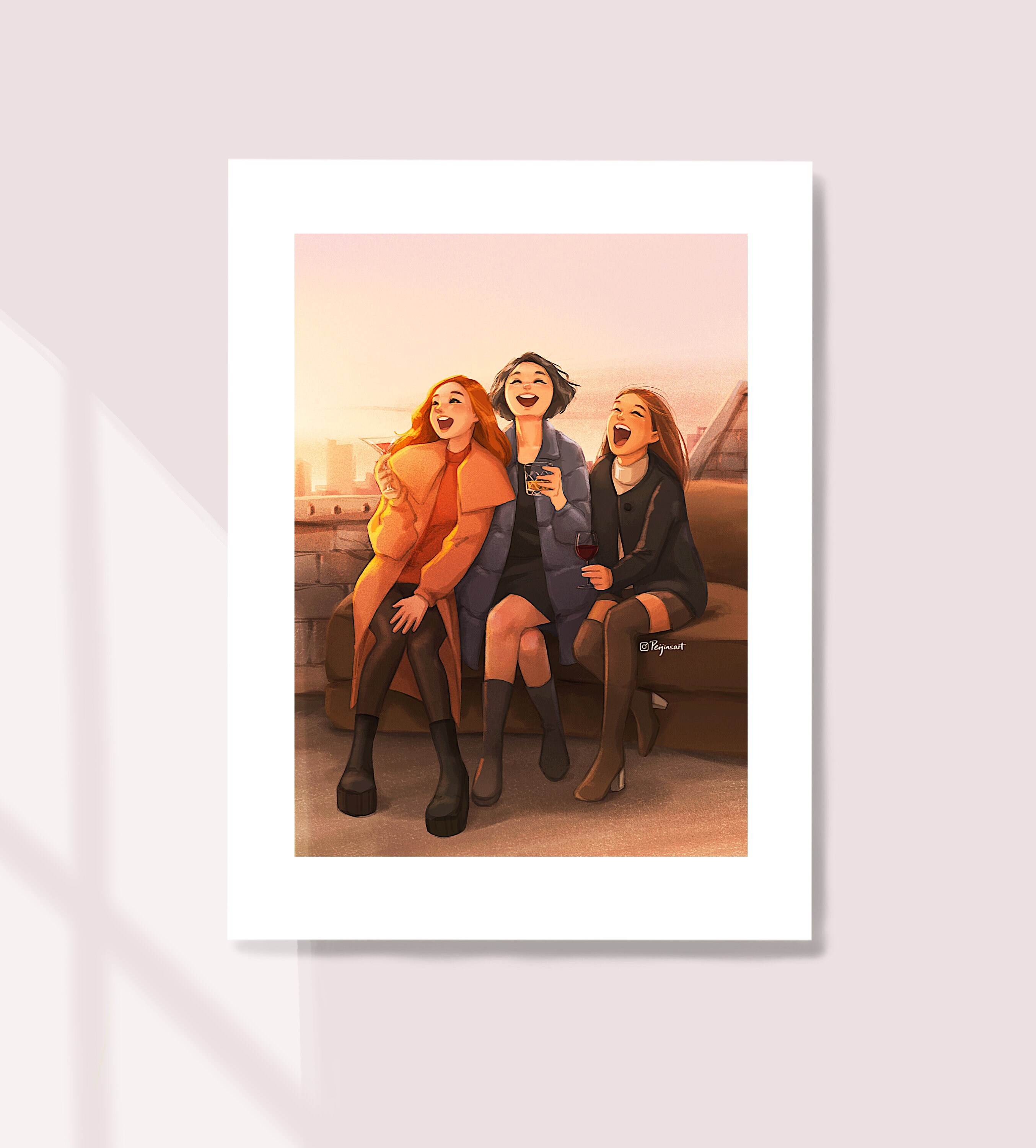 Girl’s Time - Art Print - Best Friends - Fun With Friends - Friendship ...