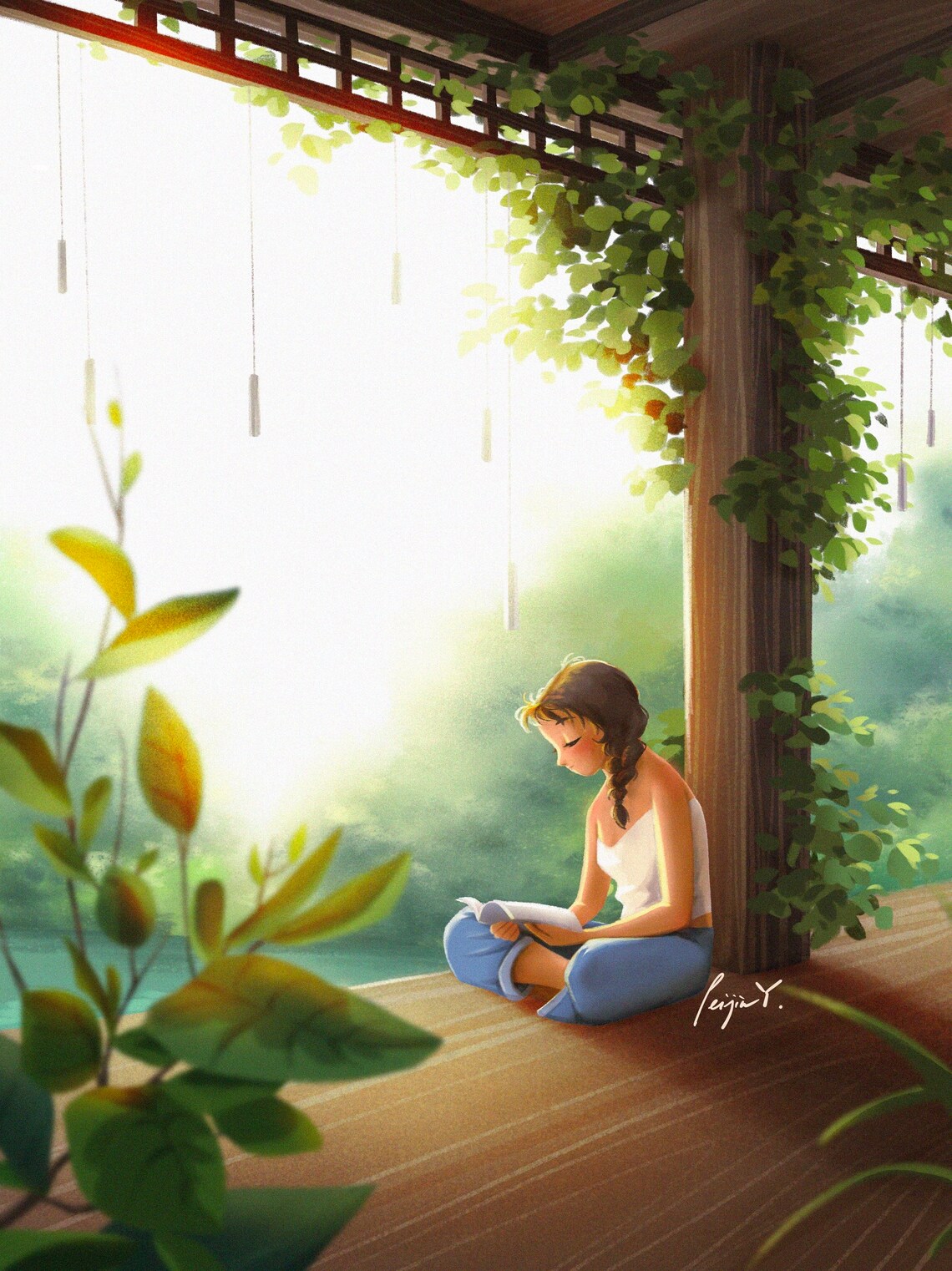 Peace Art Print Home Deco Reading Nature Lover - Etsy