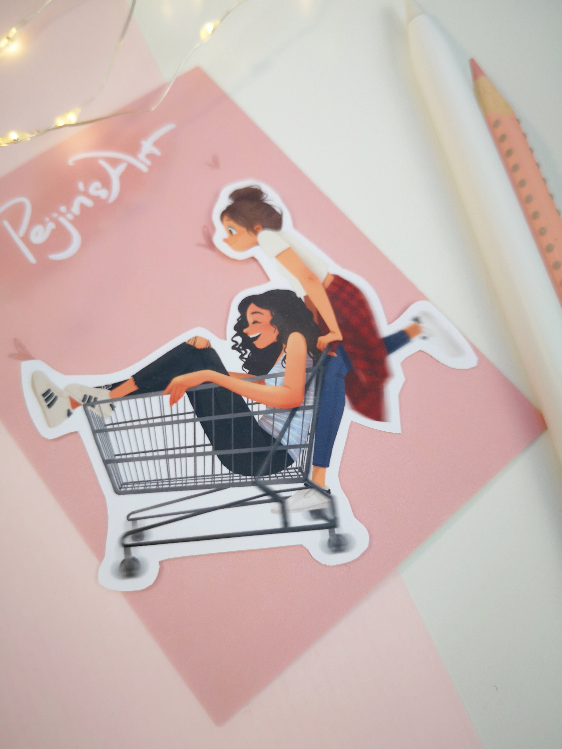 6pc Sticker Set Stickers Cute Girls Illustration Art | Etsy