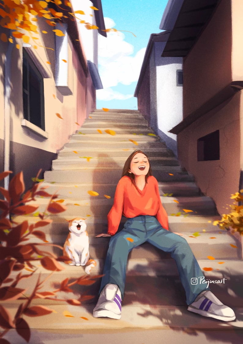 Let’s Get Some Sun! - Art Print - Autumn Color - Sunbathing - Cute ...