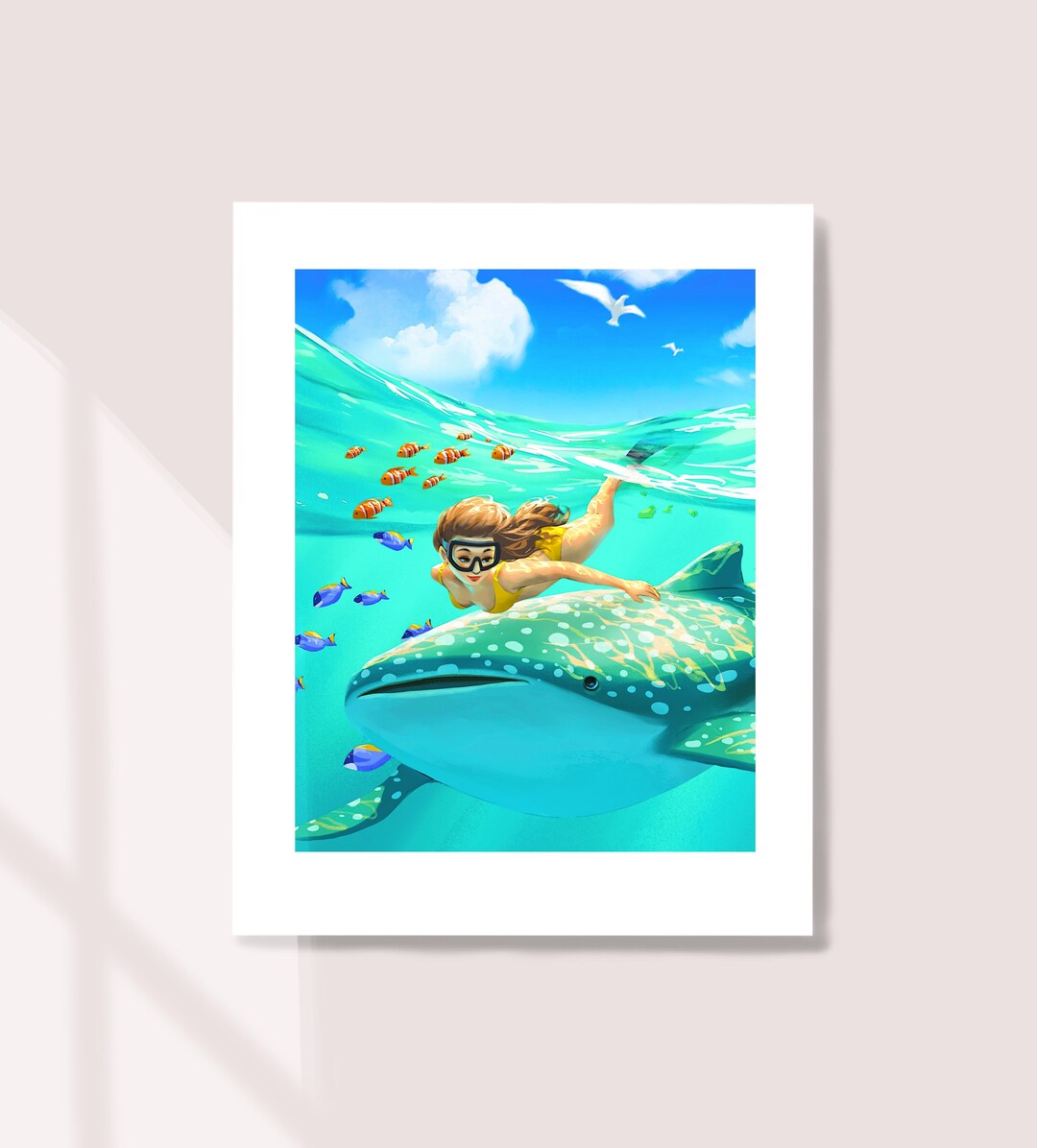 Hello There! - Art Print - Diving Lover - Whale Shark - on Vacation ...