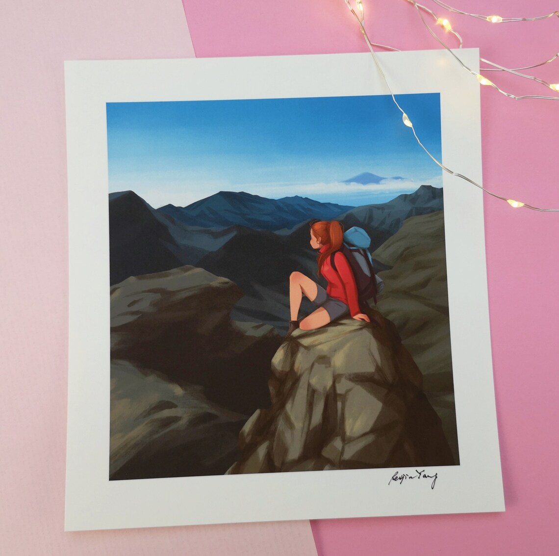 Mountain View Art Print Illustration Art Digital Art | Etsy