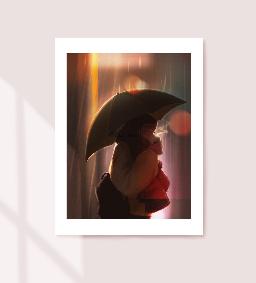 A Cozy Sip - Art Print - Digital Art - Illustration Art - Wall Decor ...