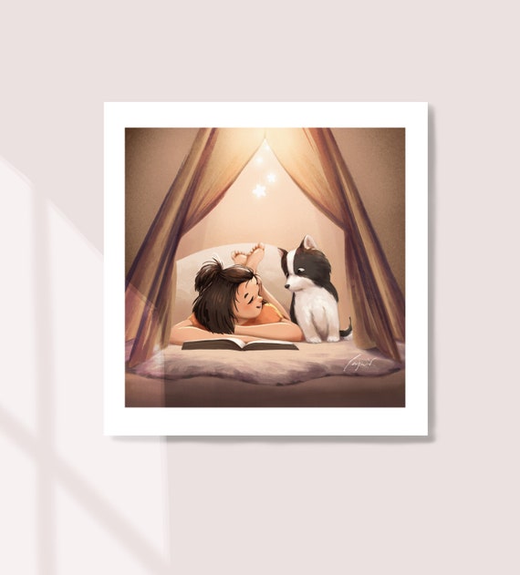 Reading Partner Art Print Wall Art Wall Deco Stay Home | Etsy