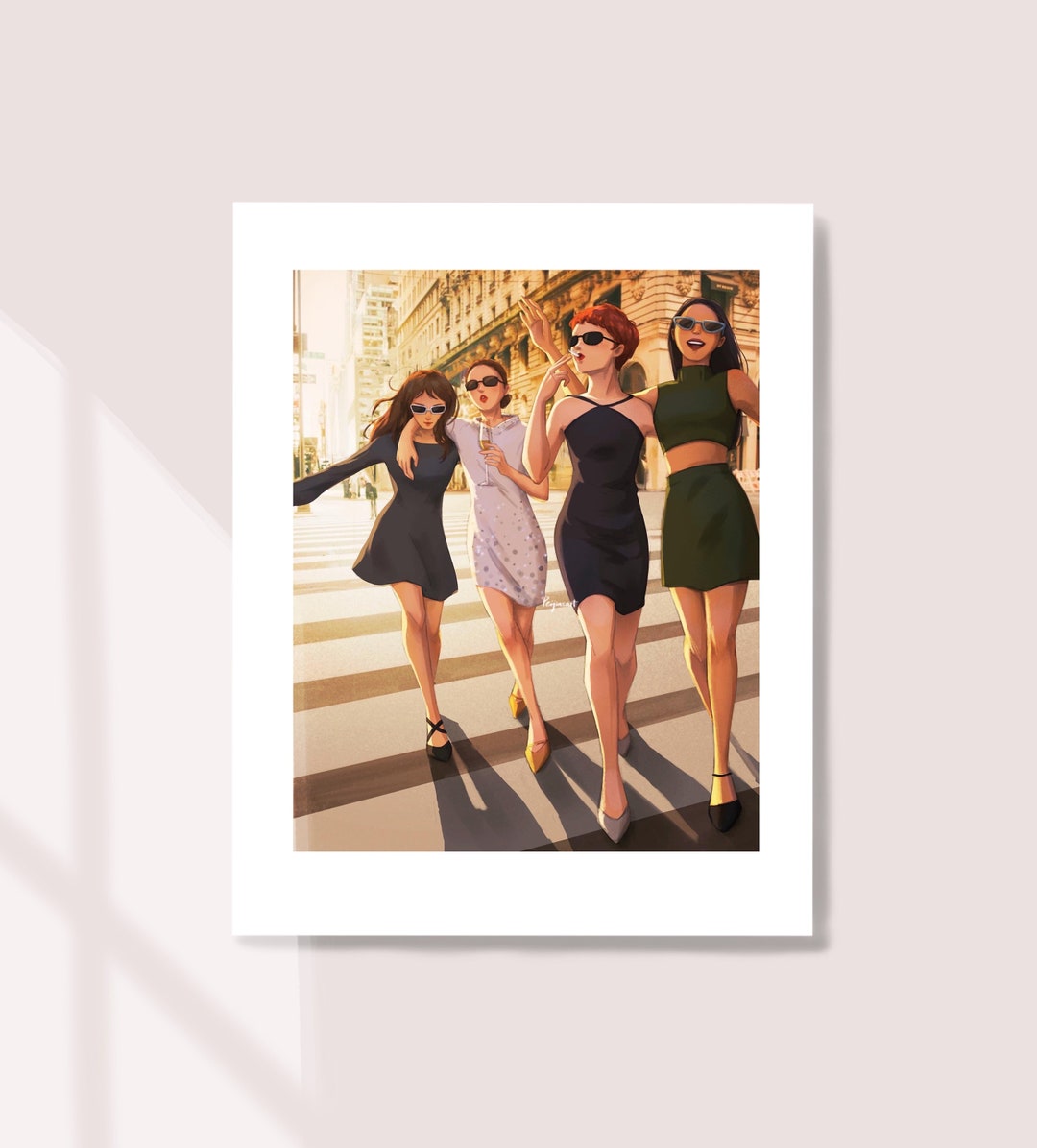 Girl’s Night - Art Print - Friendship - Hang Out With Friends - Cute ...