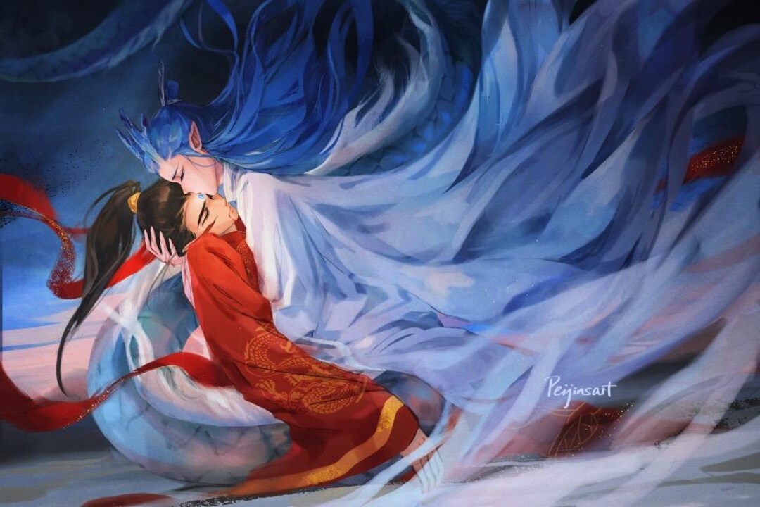 Art Print - Nezha Fan Art - Oubing Couple Drawing - Nezha Fandom ...