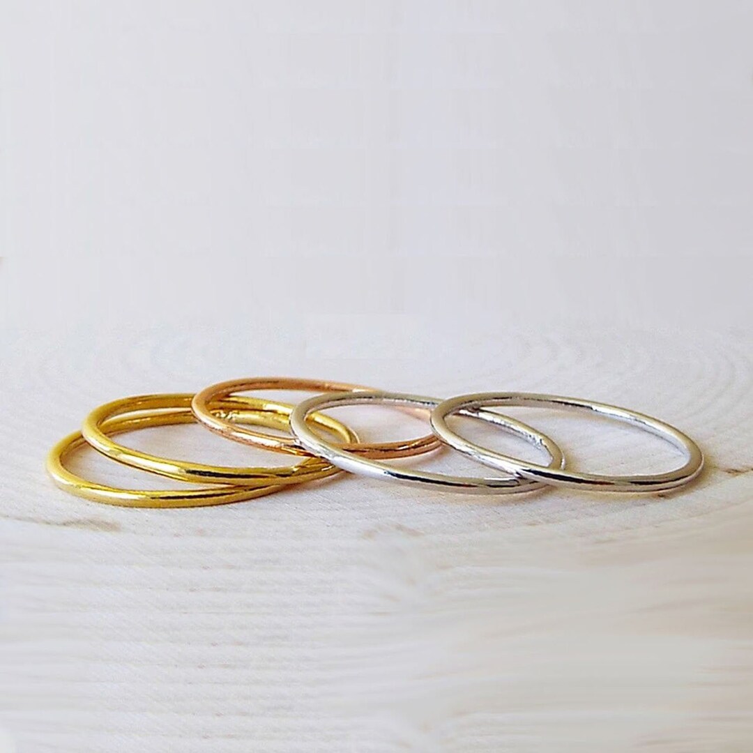 Smooth Classic 1mm Sterling Silver Ultra Thin Stacking Ring Minimalist ...
