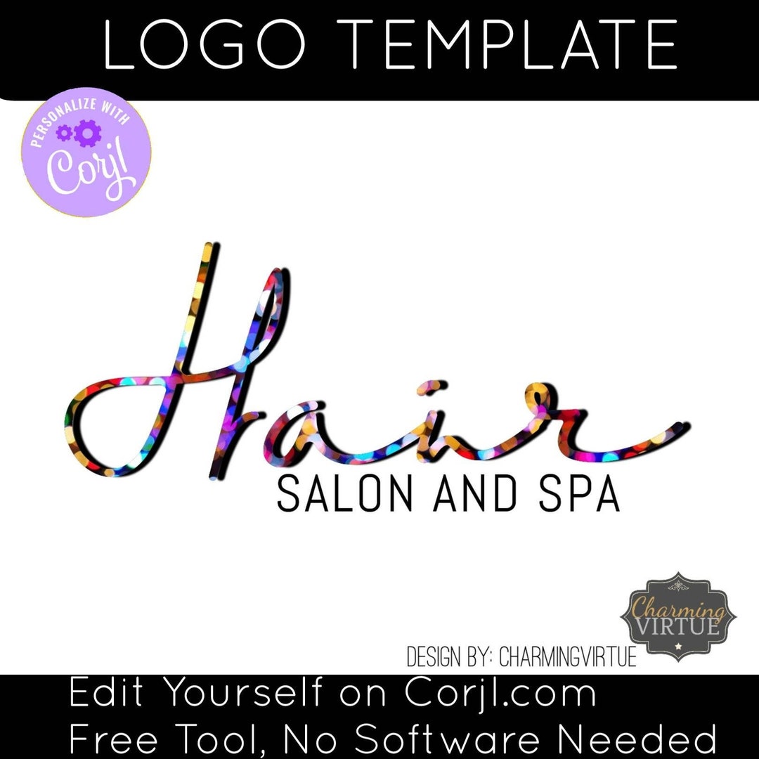 MODERN Colorful LOGO TEMPLATE via Corjl App Instant Edit - Etsy