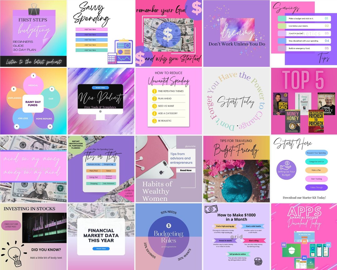 25 Instagram Post Templates IG Template Social Media Engaging Content ...