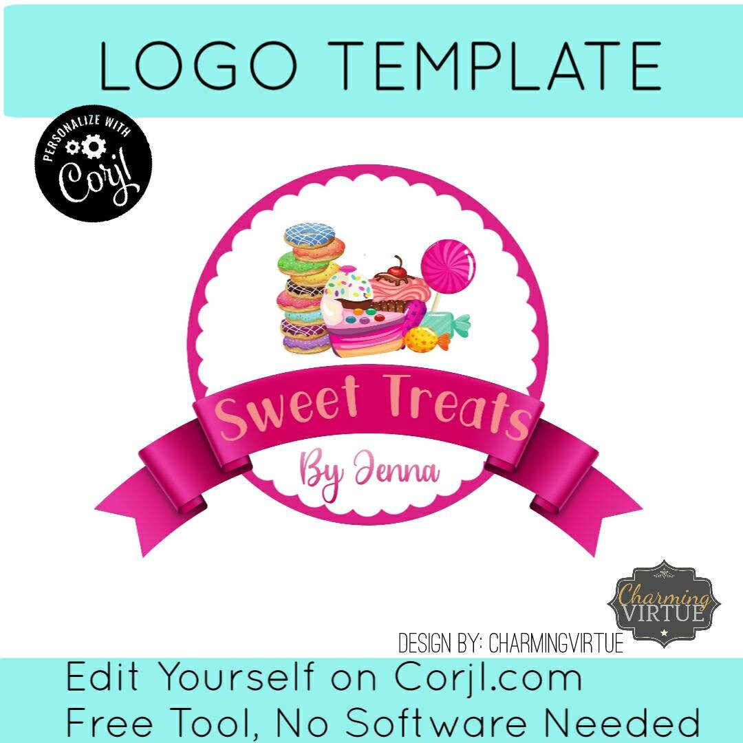 Colorful Fun SWEET LOGO TEMPLATE Baking Cupcakes Cake Pops Cakes Bakery ...