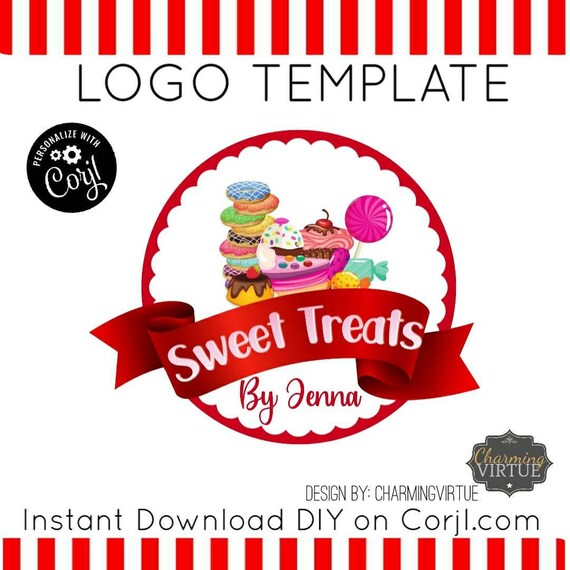 BAKERY TEMPLATE Sweet Red Fun Colorful Baking Cupcake Cake - Etsy