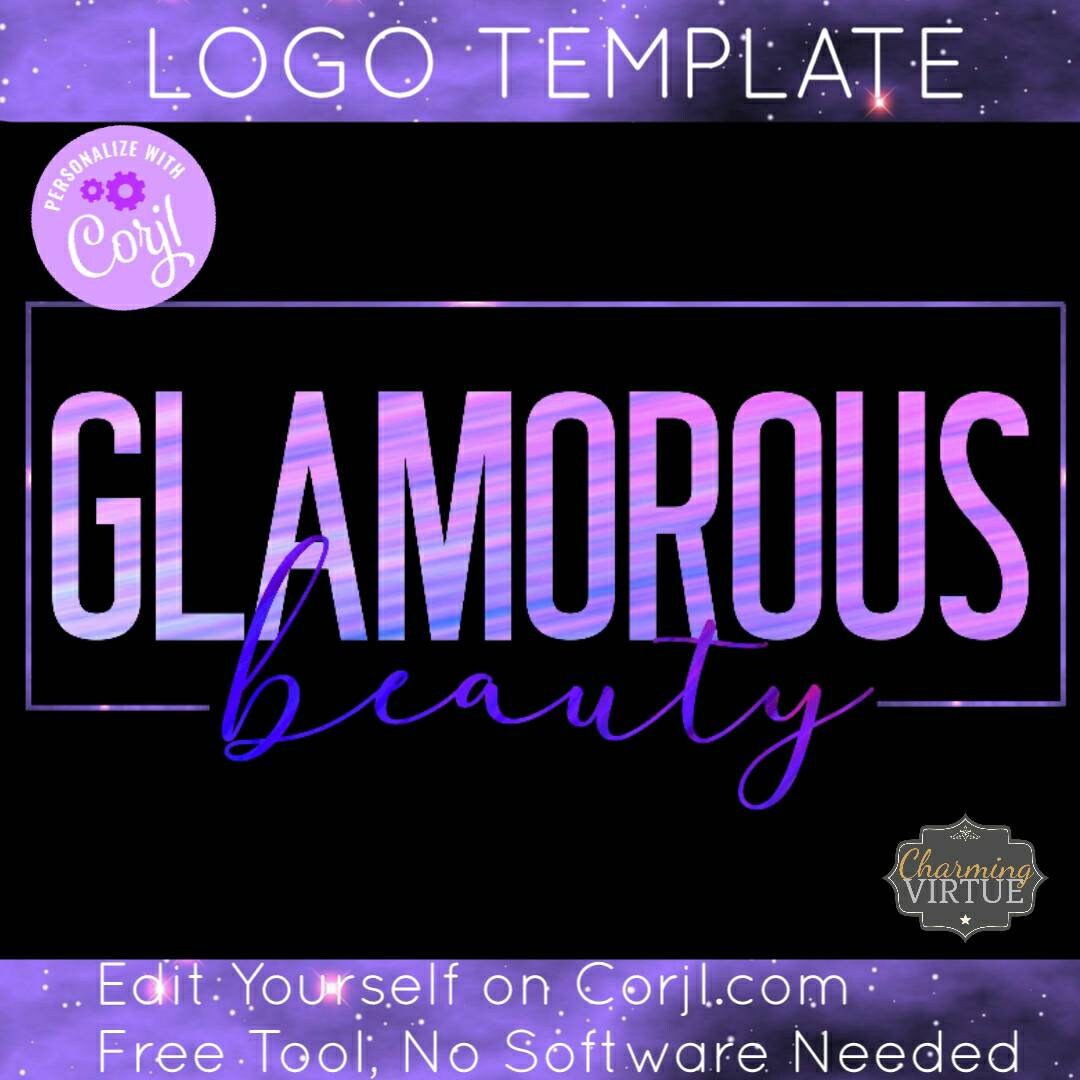 Glowing Purple LOGO Template DIY Social Media Logo Edit With Corjl Free ...