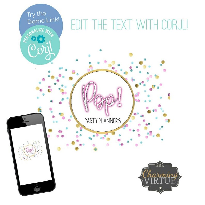 Colorful Pop Polka Dot LOGO TEMPLATE via Corjl App Instant - Etsy