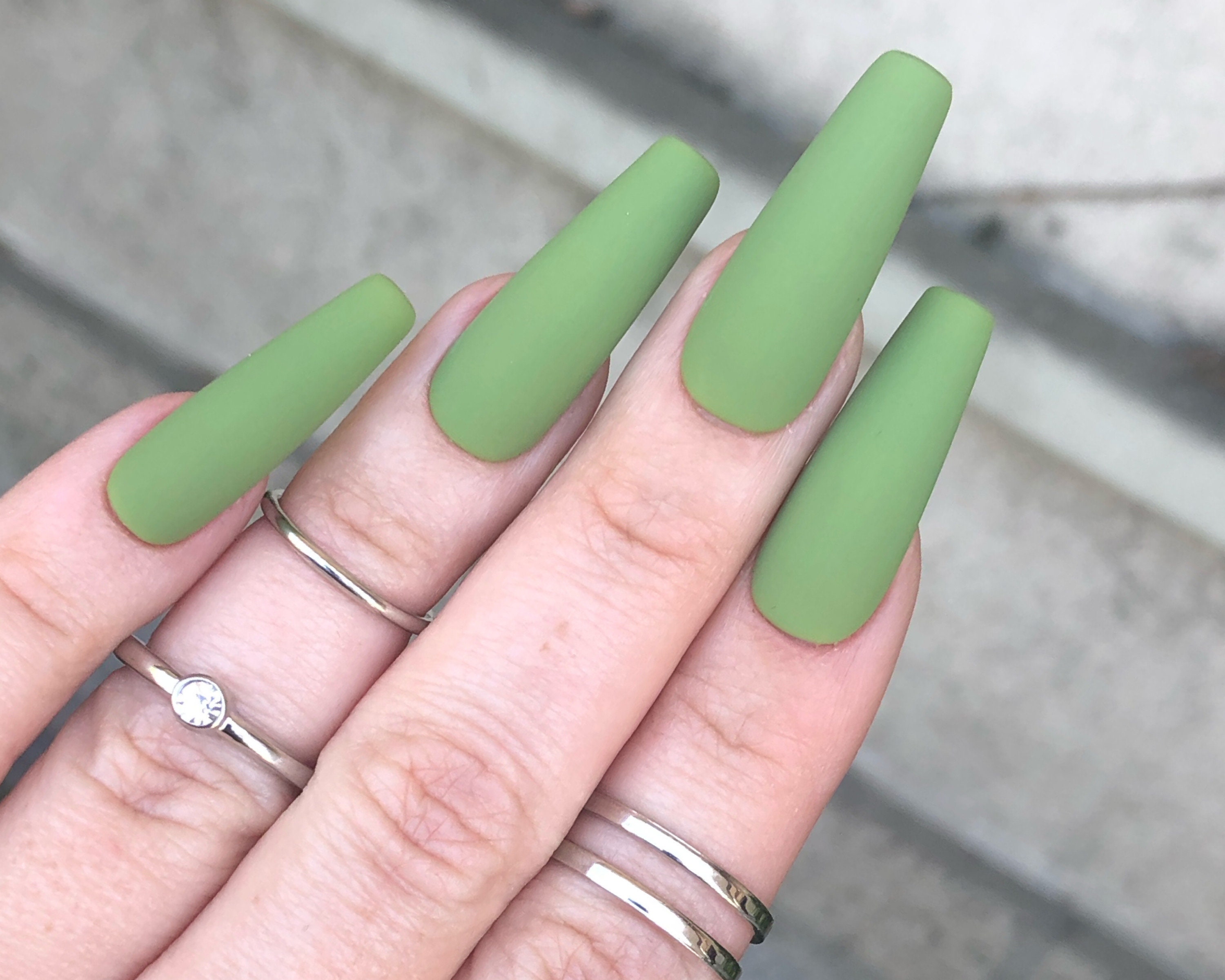 Avocado Green Press on Nails | Matte or Glossy | Choose Your Shape ...