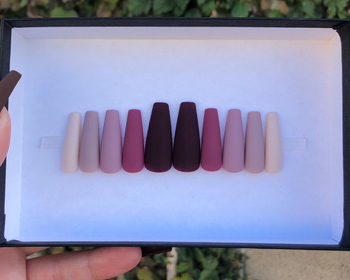 Purple Gradient Press on Nails Choose Your Shape Reusable | Etsy