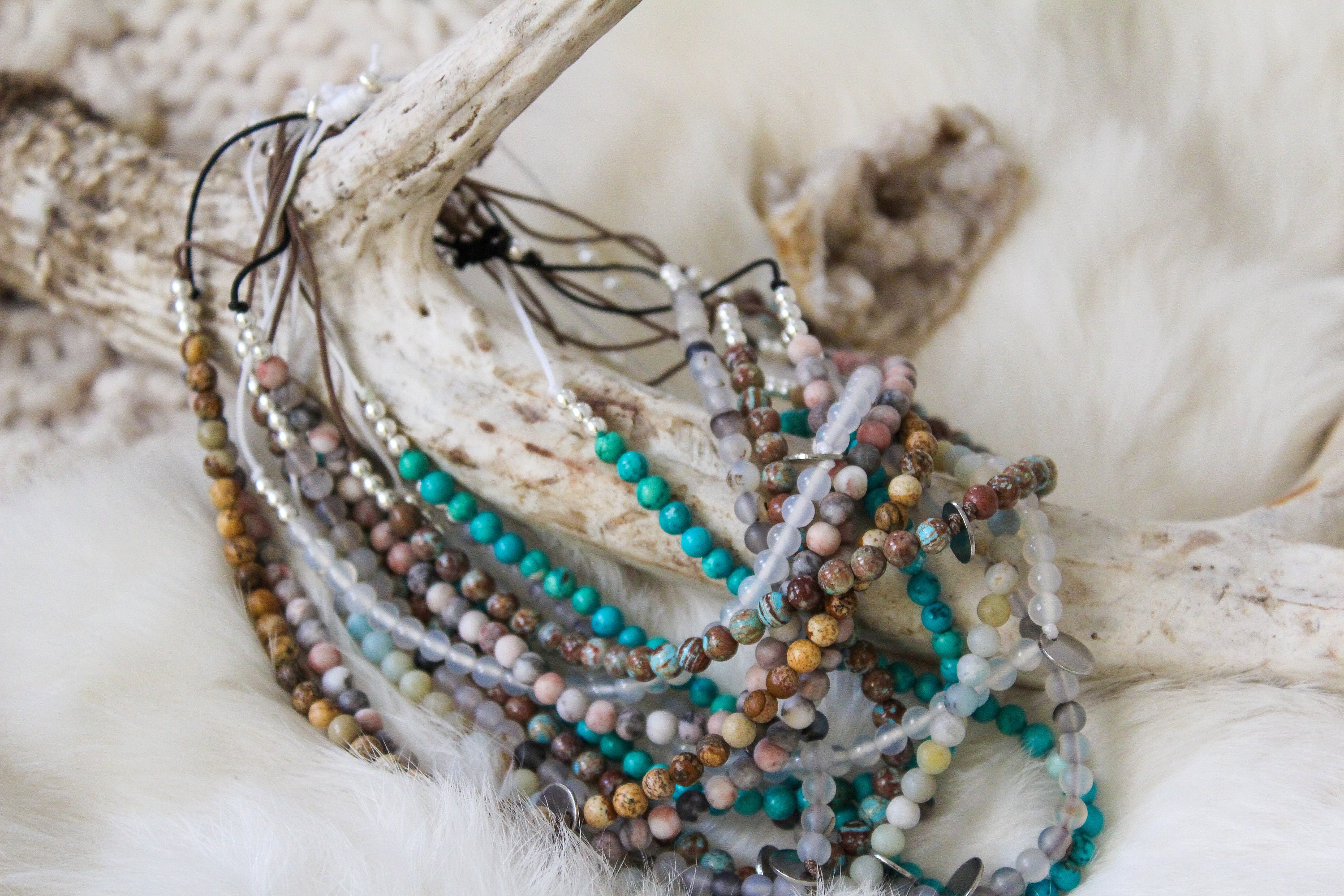 Gemstone Anklets With Sliding Knot Closure - Etsy Canada