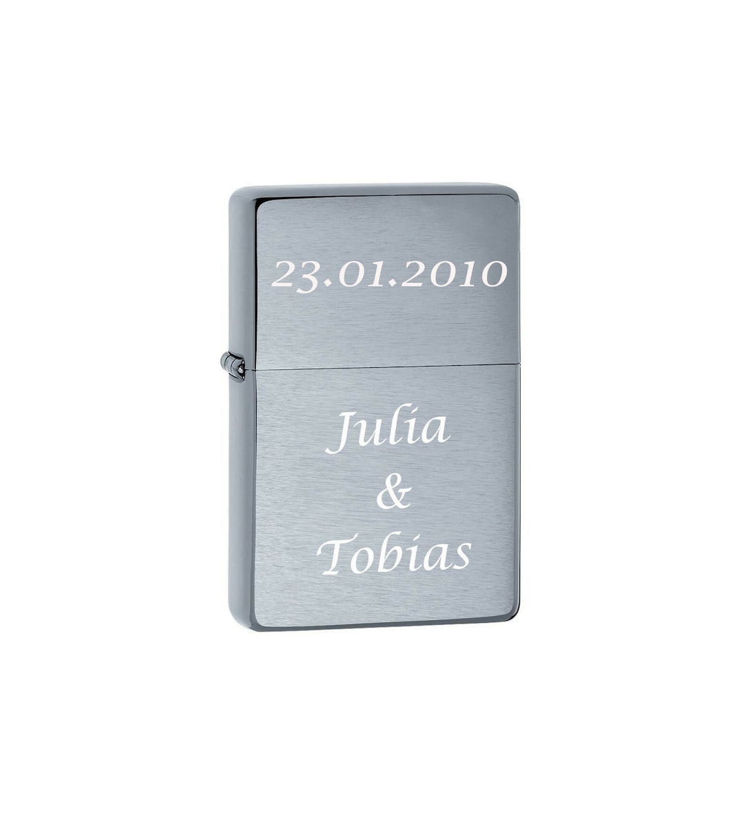 Zippo With Personalized Engraving Chrome Brushed Lighter With Text ...