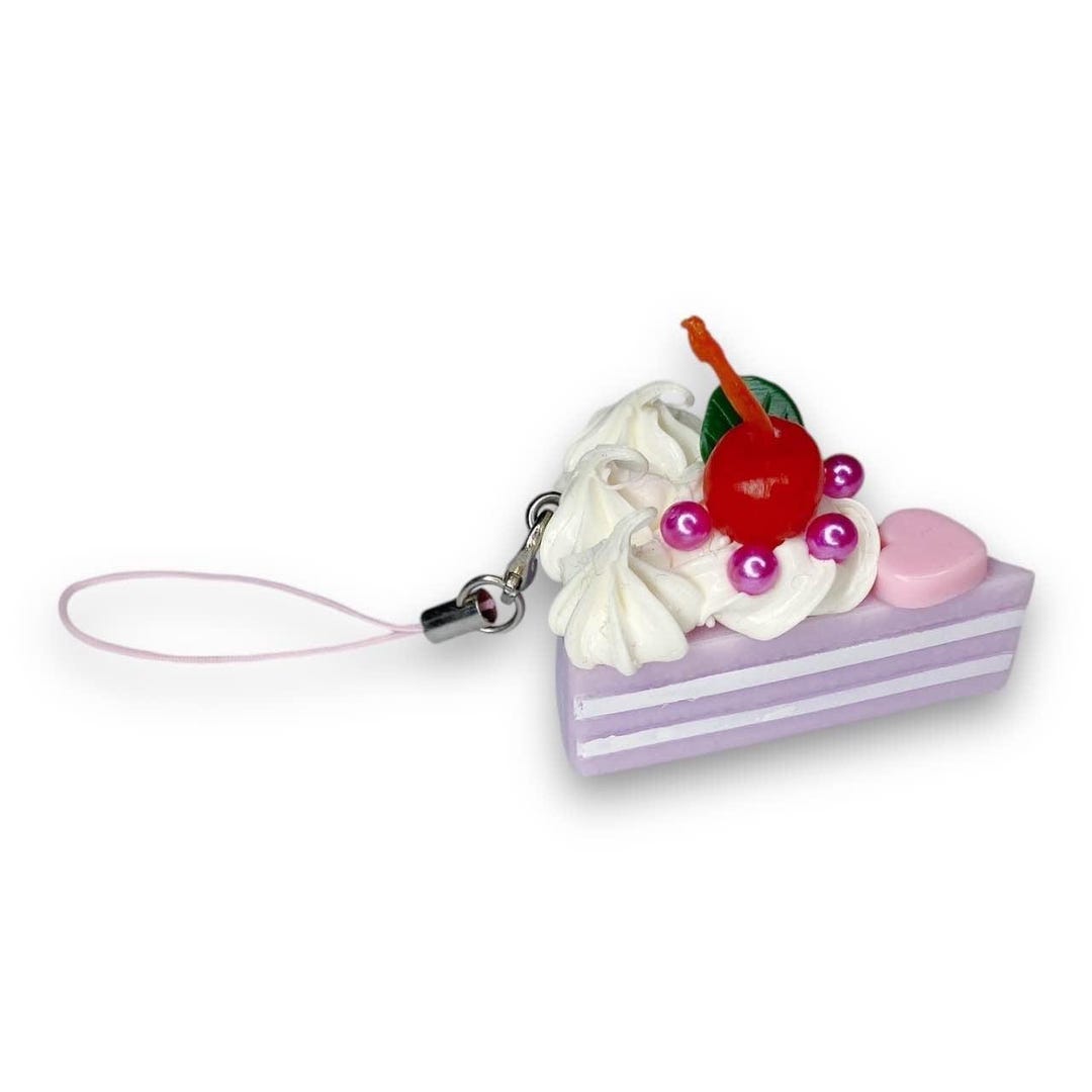 2000s Japan Decoden Sweets Keychain - Lavender Cake Slice - Etsy