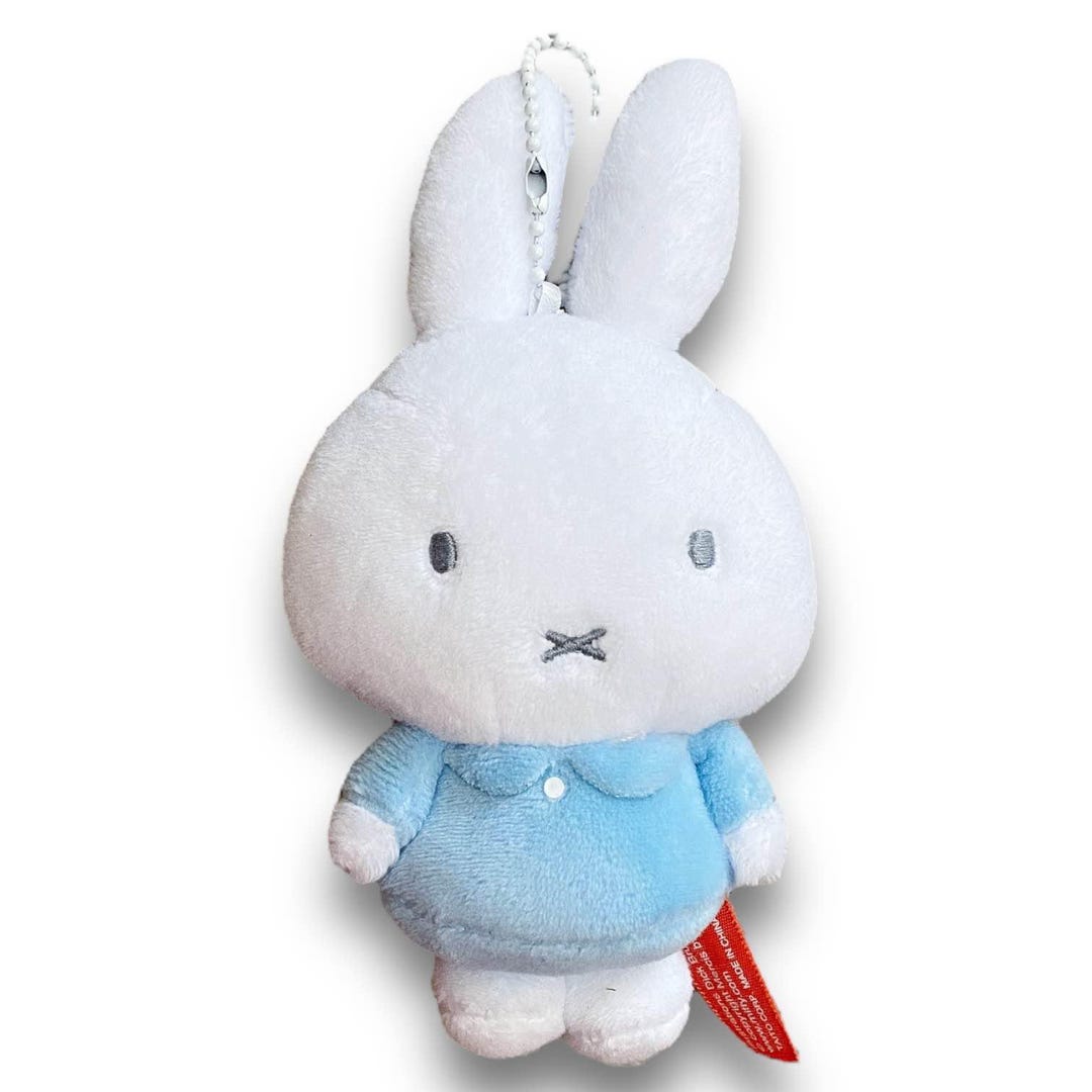 Y2K Japan Miffy Bunny Mascot Plush Keychain - Light Blue Outfit - Etsy