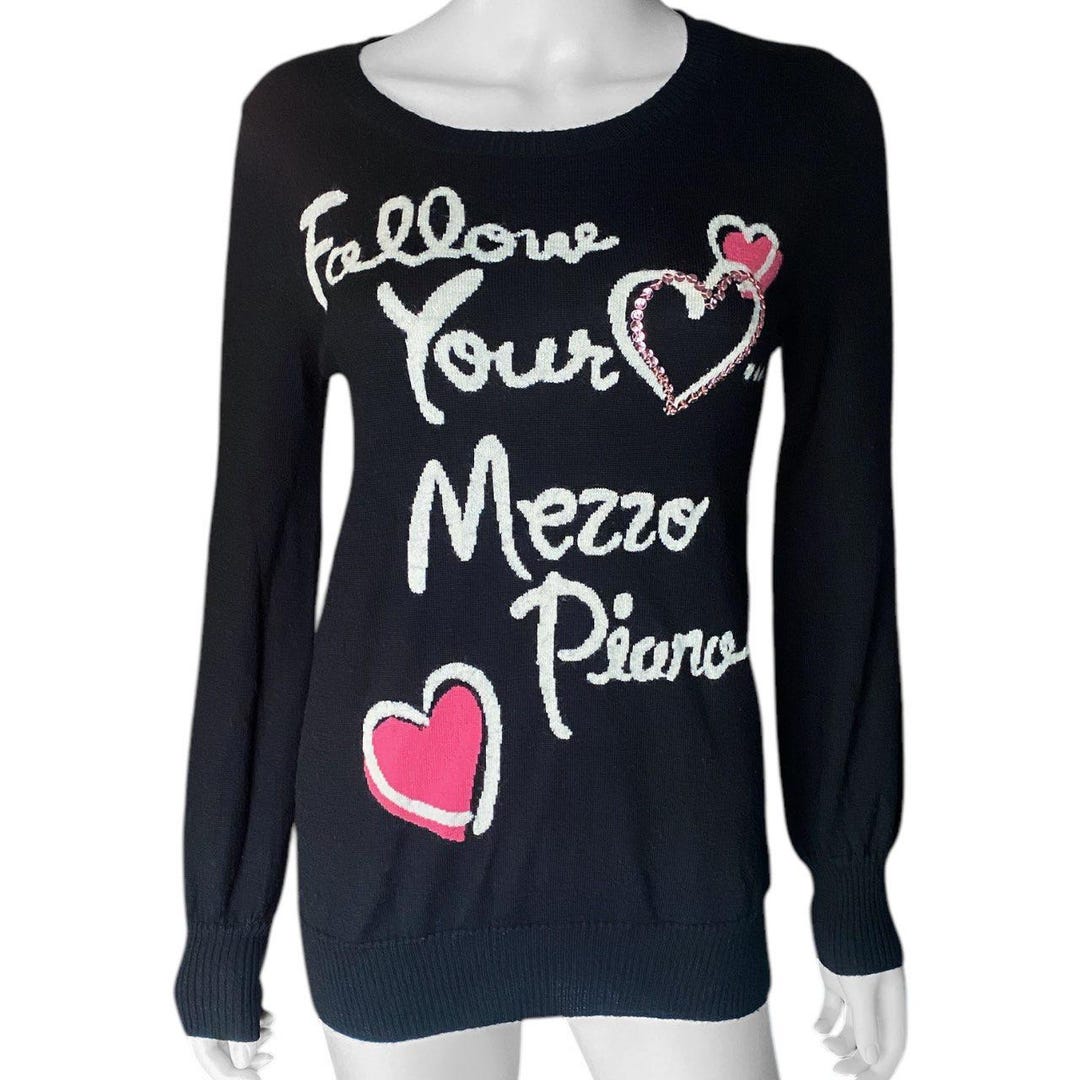 Y2K Mezzo Piano Follow Your Heart Sweater Sz S - Etsy