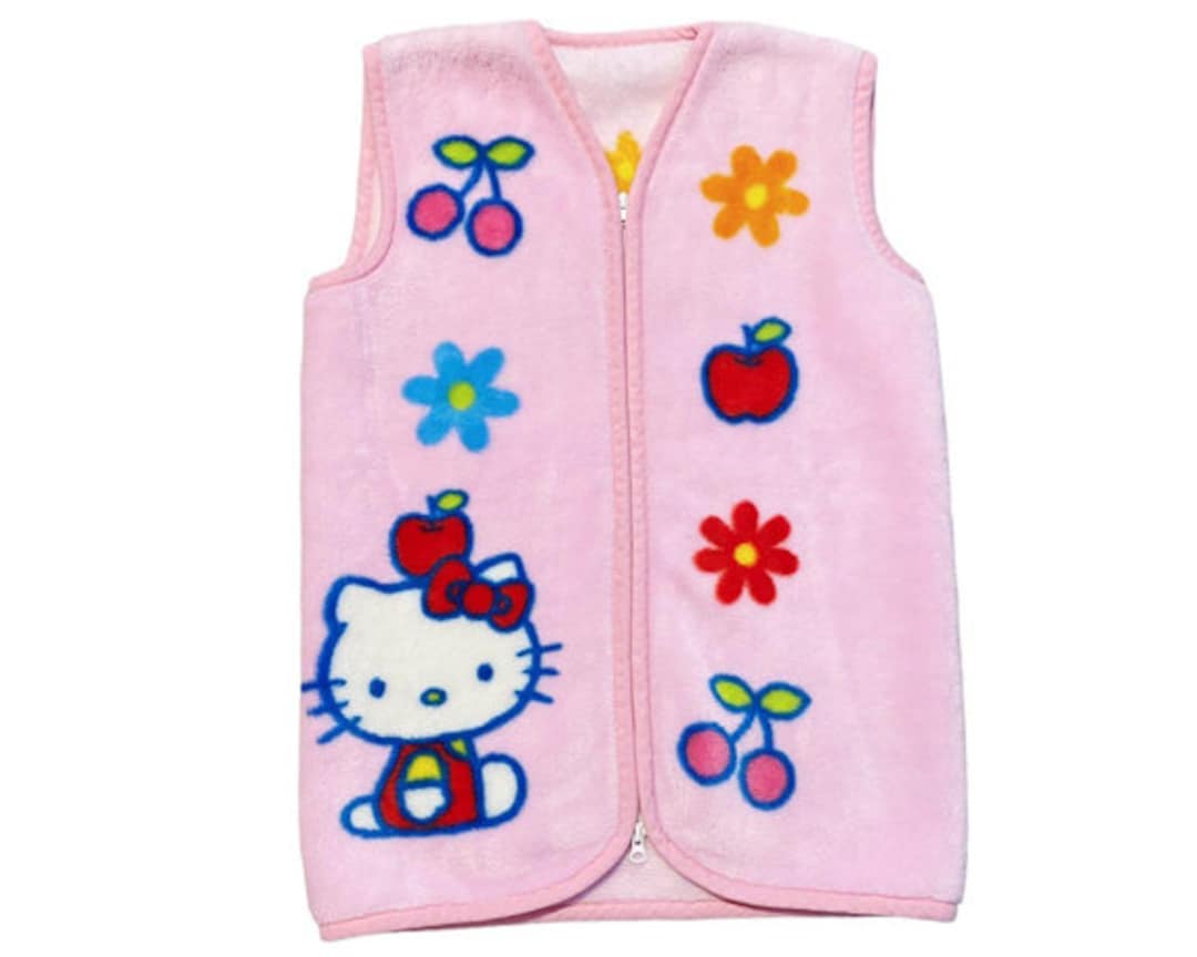 90s Vintage Kawaii Fluffy Sanrio Hello Kitty Vest - Etsy